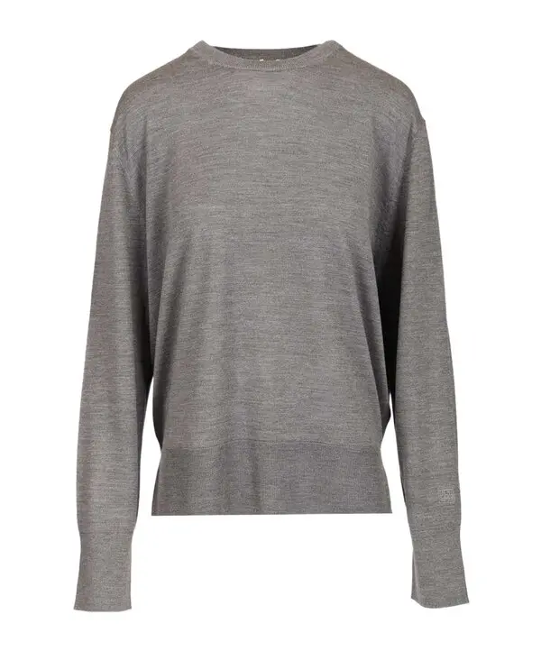 TOTEME Crewneck Long Sleeve Knit Jumper - Gray
