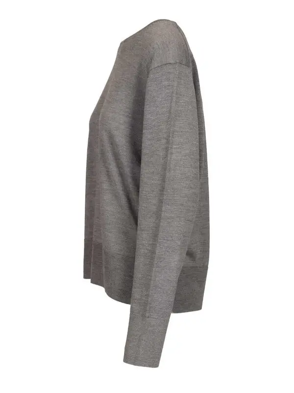 TOTEME Crewneck Long Sleeve Knit Jumper - Gray