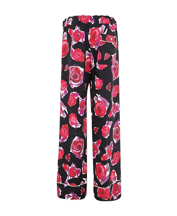 Marni Floral Printed Wide-leg Trousers - Black