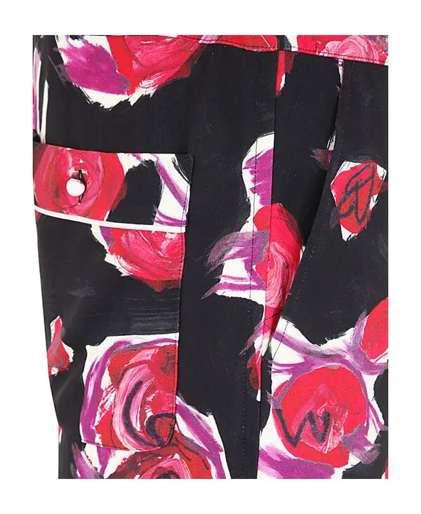 Marni Floral Printed Wide-leg Trousers - Black