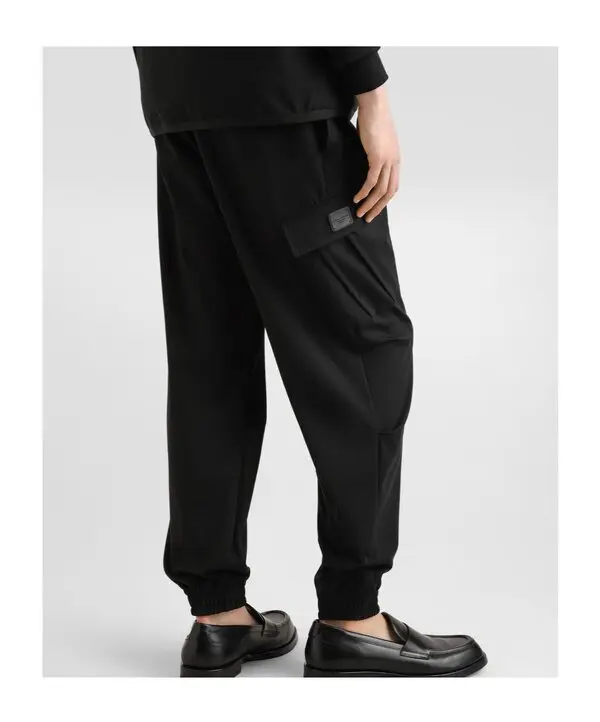 Dolce & Gabbana Cargo Trousers With Logo Tag - Black