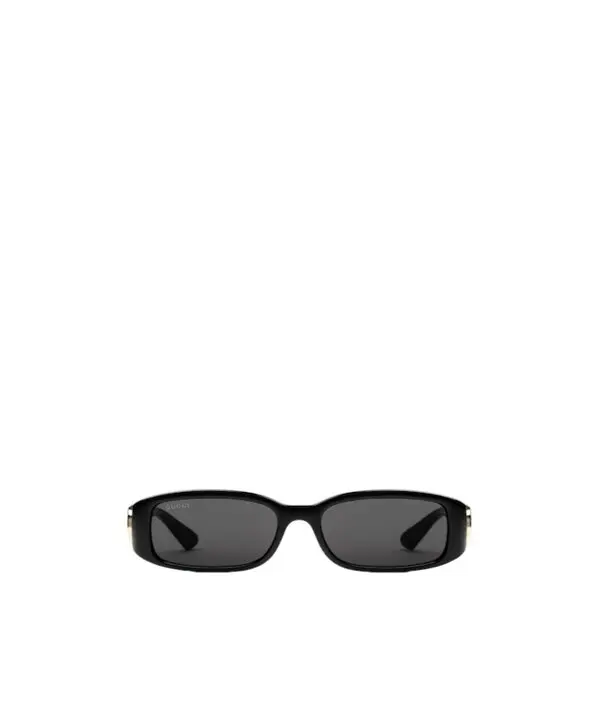 Gucci Rectangle Frame Sunglasses - Bright Black/gray