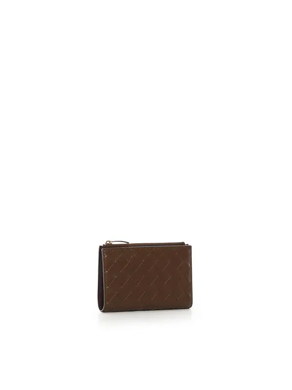 Bottega Veneta Intrecciato Medium Bi Fold Wallet - Brown