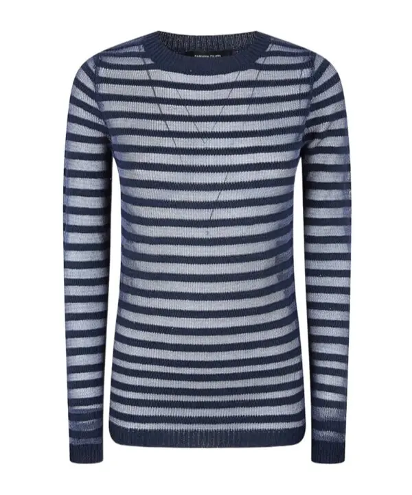 Fabiana Filippi Striped Crew Neck Long Sleeve Sweater
