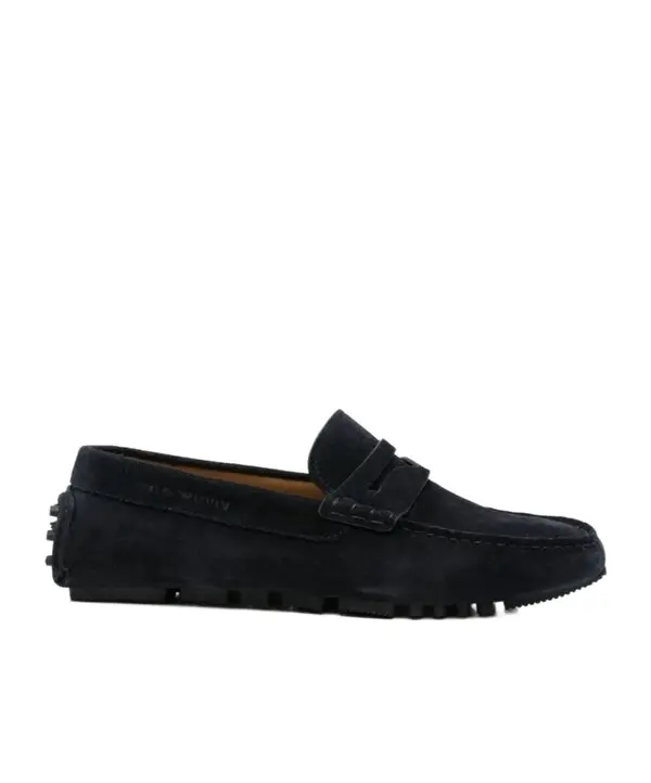 Emporio Armani Logo Detailed Slip-on Loafers - Black