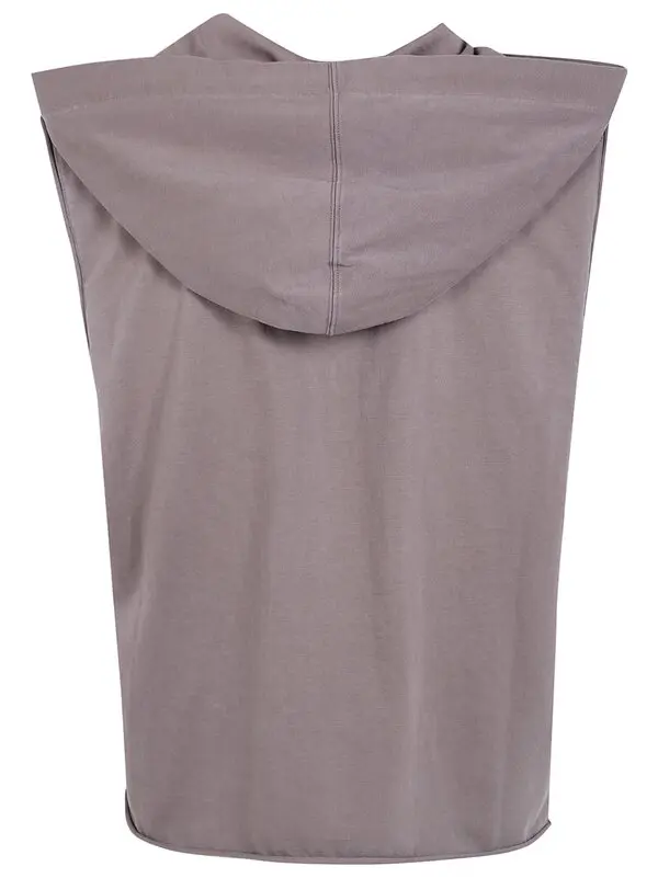 Rick Owens Sleeveless Drawstring Hoodie - Gray