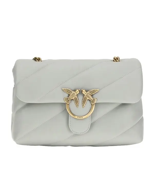 Pinko Love Classic Puff Maxi Quilted Shoulder Bag - Gray