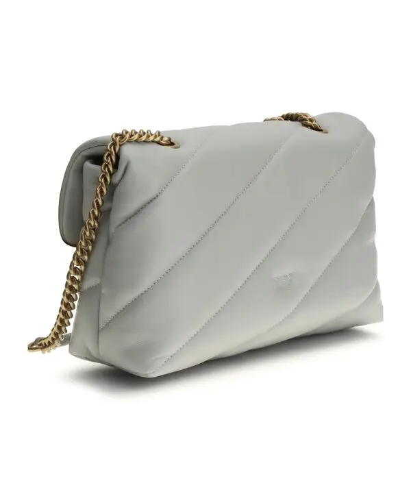 Pinko Love Classic Puff Maxi Quilted Shoulder Bag - Gray