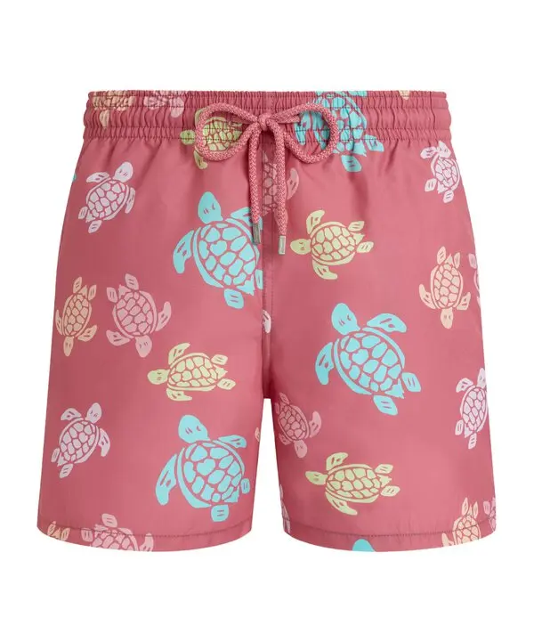 Vilebrequin Elastic Waist Turtle Print Swim Shorts - Boudoir