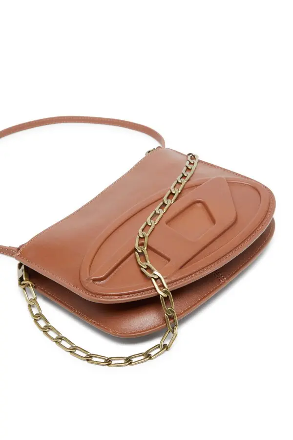 DIESEL® 1dr Twin Embossed Zipped Shoulder Bag - Brown