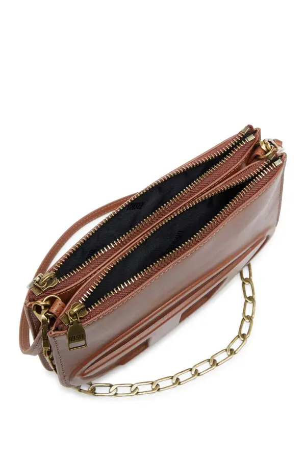 DIESEL® 1dr Twin Embossed Zipped Shoulder Bag - Brown