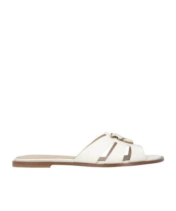 Pinko Love Birds Cut-out Flat Sandals - White