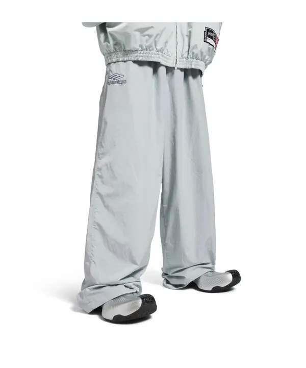 Balenciaga Logo Patch Wide-leg Sweatpants - New Grey