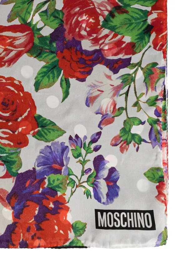 Moschino Floral Polka Dot Scarf