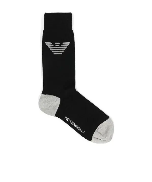 Emporio Armani Logo Crew Socks - Black