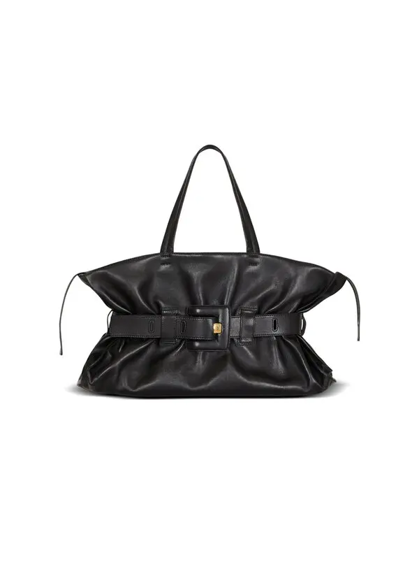 Balmain Large Calfskin Zip Bag - Black