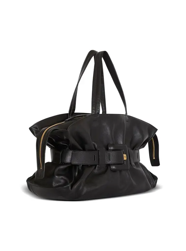 Balmain Large Calfskin Zip Bag