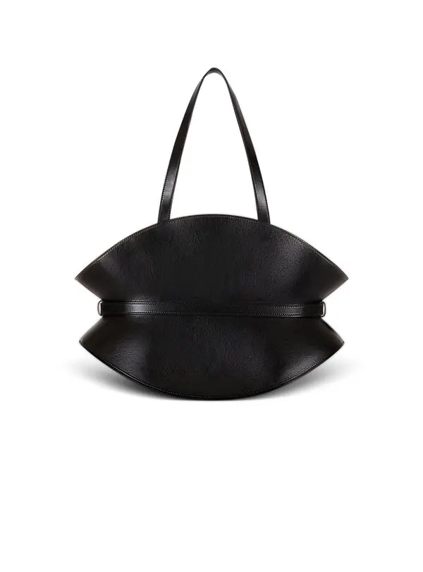 Balmain Medium Shuffle Bag In Calfskin Leather