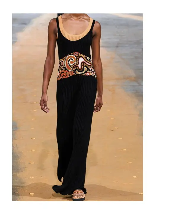 Gabriela Hearst Ribbed Crochet Trimmed Maxi Dress