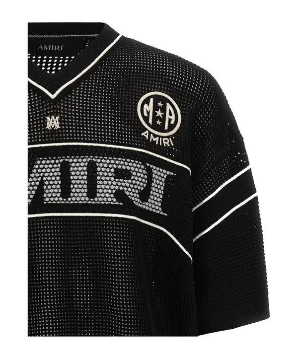 Amiri Sport V-neck Mesh Knit T-shirt