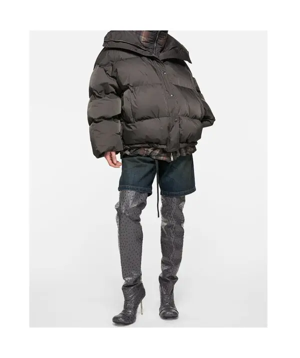Acne Studios Puffer Jacket With Plaid Lining