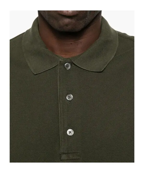 TOM FORD Button-down Short-sleeved Polo Shirt - Black