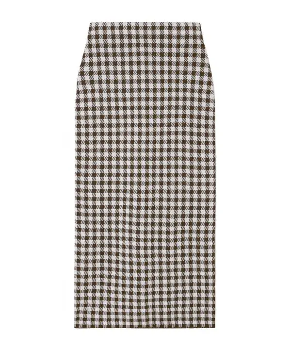 Staud Karina Plaid Jacquard Midi Skirt