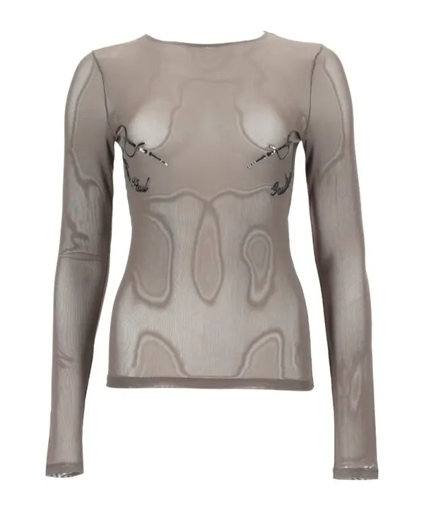 JEAN PAUL GAULTIER Sheer Long Sleeve Top
