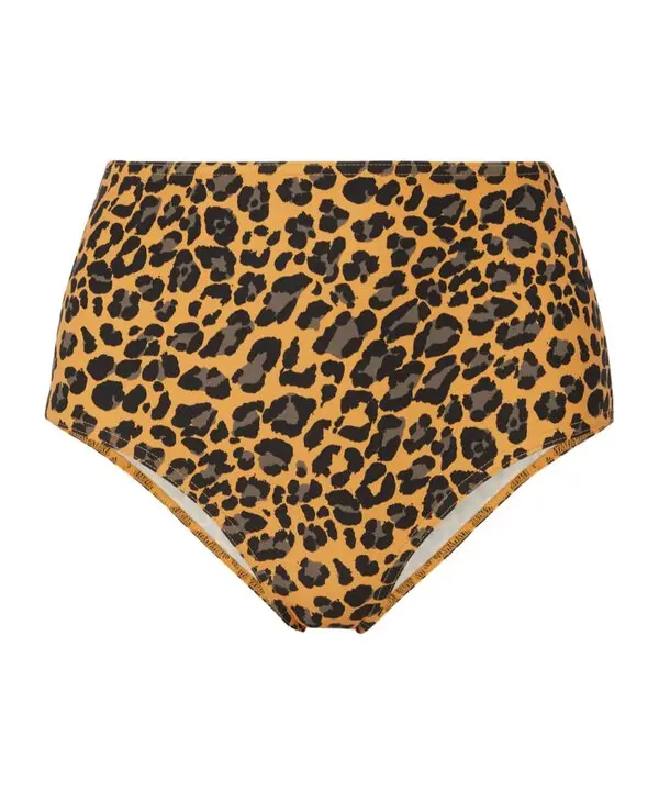 Zimmermann Leopard Print High-waisted Bikini Briefs - Black