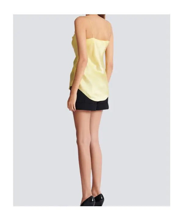 Balmain Silk Satin Cowl Neck Cami