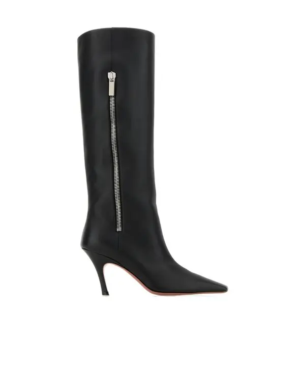Amina Muaddi Leather Mona Boots