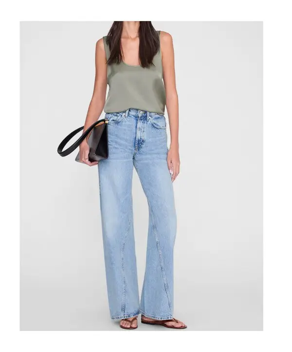 ANINE BING Lea Sleeveless Silk Twill Top