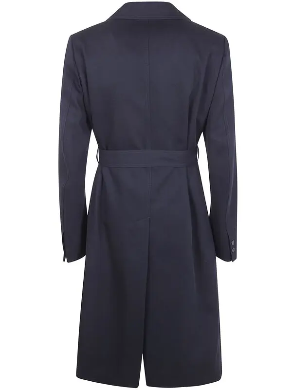 Rick Owens Belted Lapel Collar Long Sleeve Coat