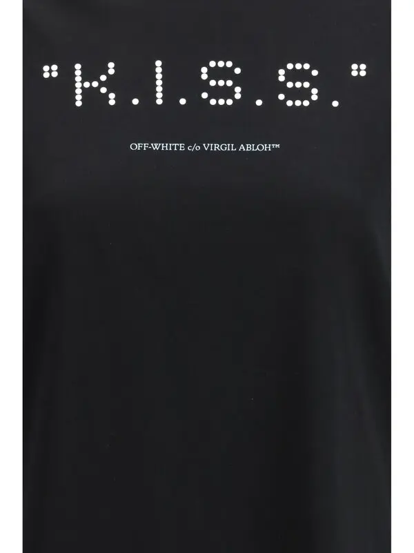 Off-White Kiss" Quote Crewneck T-shirt - Black