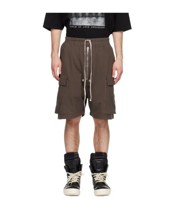 Rick Owens Drawstring Cargo Shorts - Dark Gray