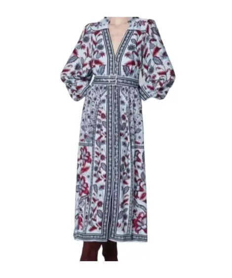 Farm Rio Marcelle Floral-print Belted Midi Dress