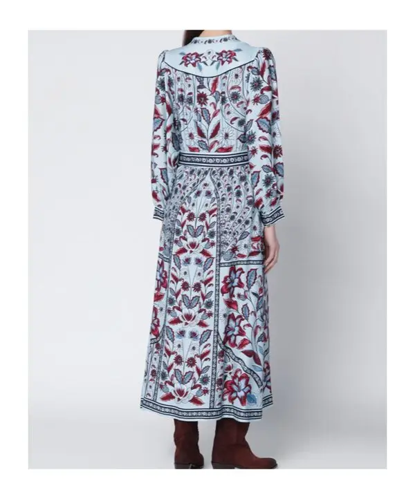 Farm Rio Marcelle Floral-print Belted Midi Dress