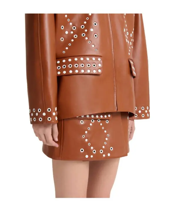 Marni Embellished Leather Mini Skirt