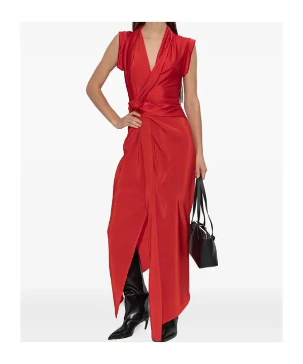 Victoria Beckham Asymmetrical Twist Dress - Cardinalred