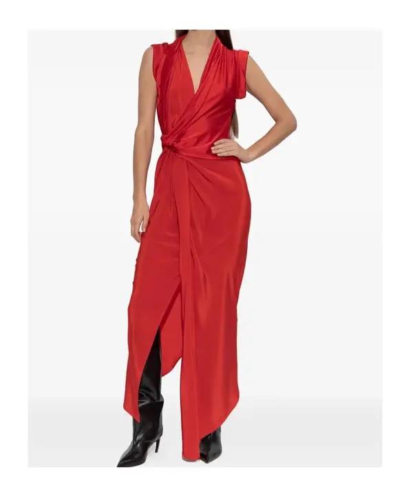 Victoria Beckham Asymmetrical Twist Dress - Cardinalred