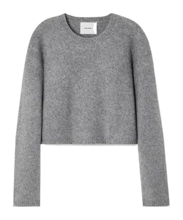 LISA YANG Hazelle Cropped Cashmere-blend Sweater - Gray