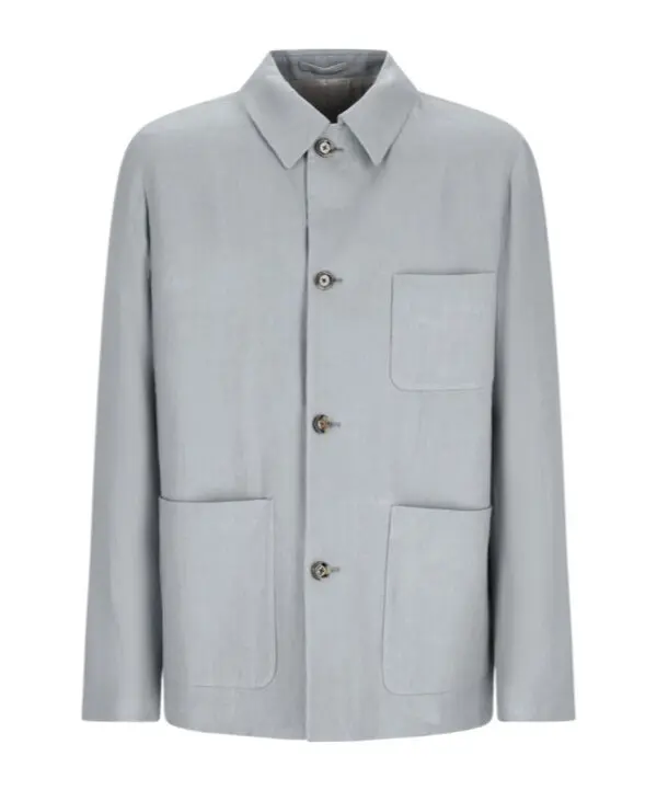 LARDINI Buttoned Pocket Jacket - Gray