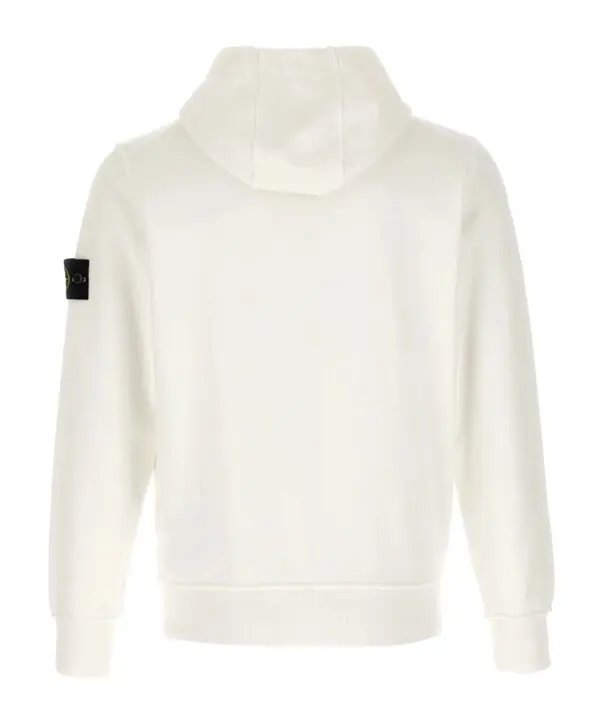 Stone Island Logo Patch Drawstring Hoodie - White