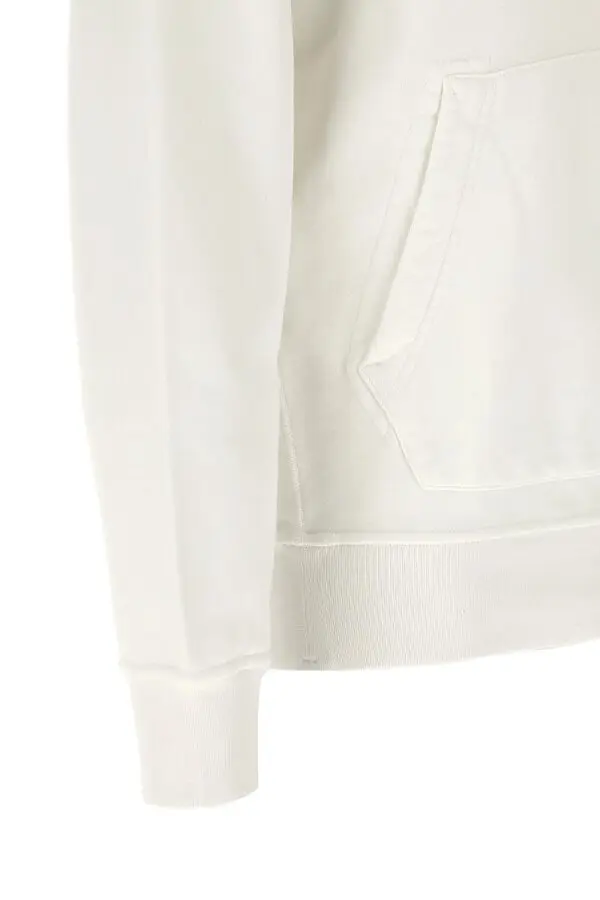 Stone Island Logo Patch Drawstring Hoodie - White