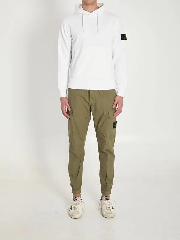 Stone Island Logo Patch Drawstring Hoodie