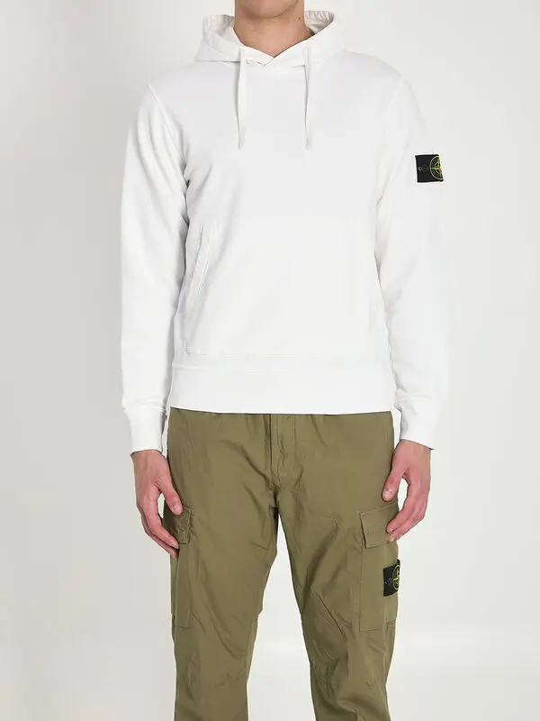 Stone Island Logo Patch Drawstring Hoodie