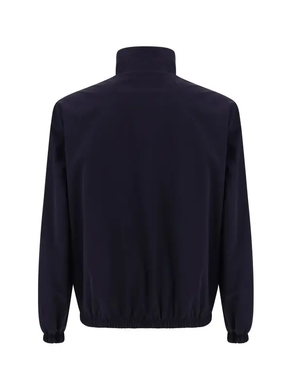 Brunello Cucinelli Crest Embroidered Reversible Zip-up Jacket - Black