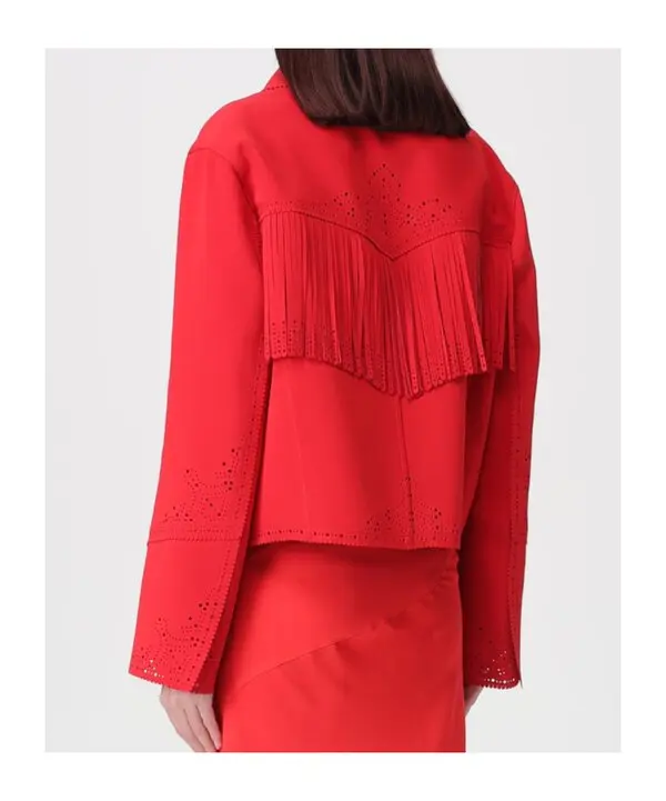 Ermanno Scervino Fringe Laser-cut Jacket - Red