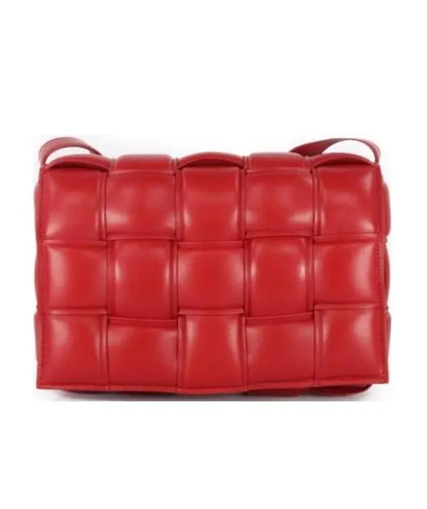 Bottega Veneta Padded Cassette Leather Shoulder Bag - Red