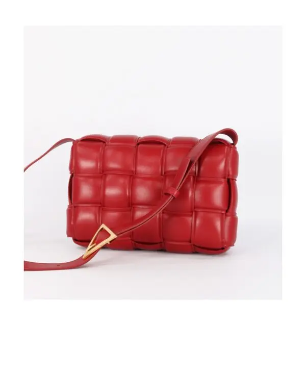 Bottega Veneta Padded Cassette Leather Shoulder Bag - Red